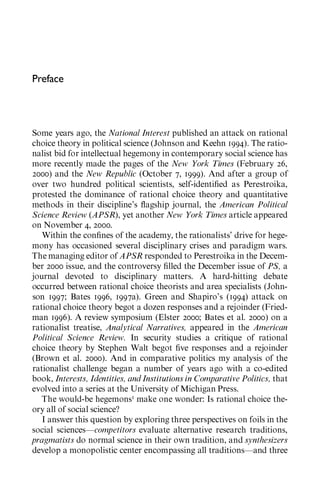 Is Rational Choice Theory All Of Social Science Mark Irving Lichbach | PDF
