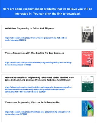 Programming Wireless Devices With The Java2 Platform Riggs ...