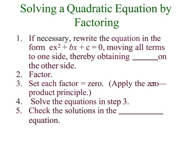 Quadratic equation power point presentation .pptx