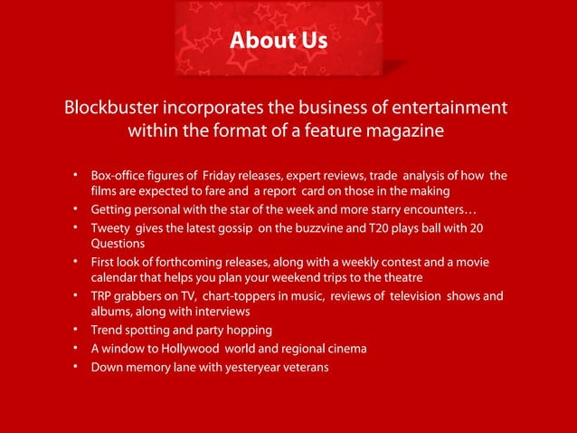 Blockbuster Overview | PPT | Media Industry | Industries
