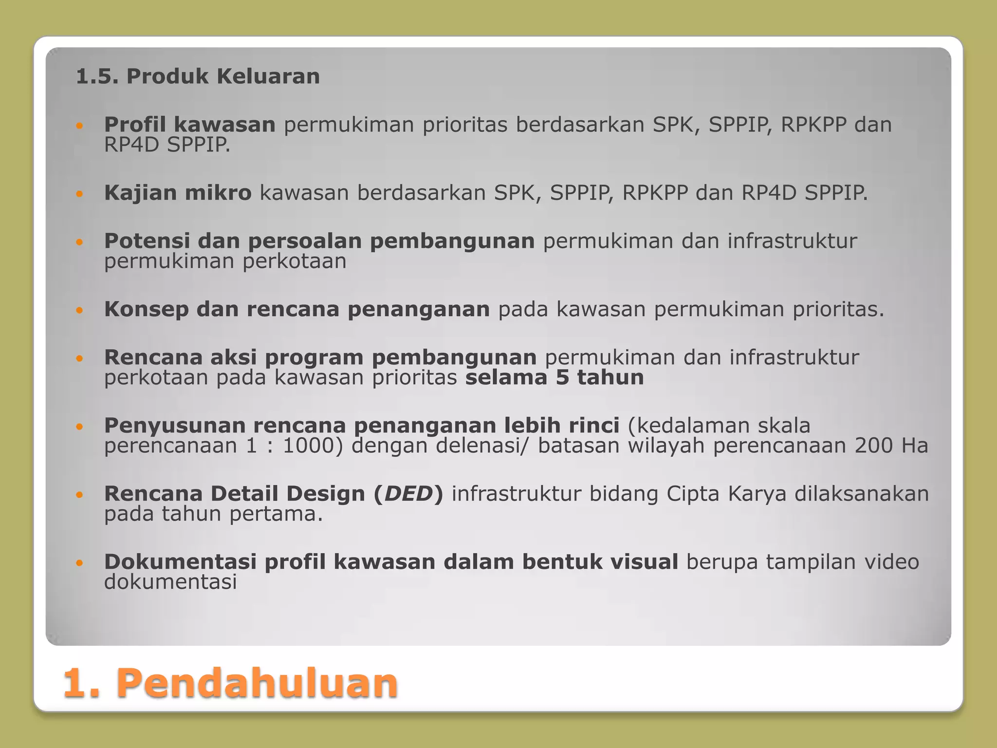 110724 laporan pendahuluan | PPTX