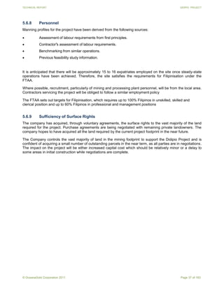 OceanaGold -110729 NI-43-101-Technical-Report-Didipio | PDF