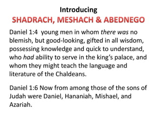 The Faith of Shadrach, Meshach & Abednego | PPTX