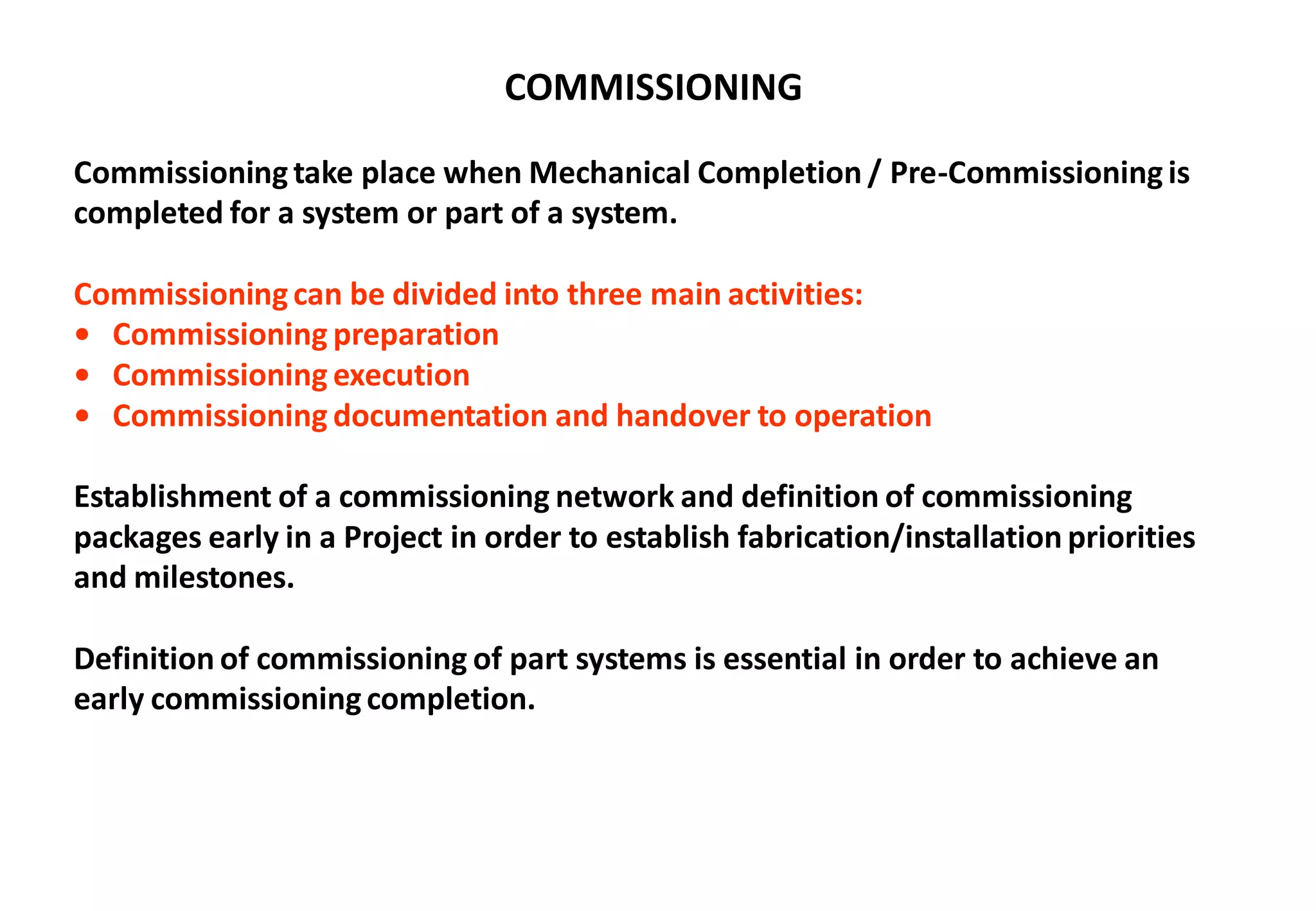 110921 commissioning of offshore installations | PDF