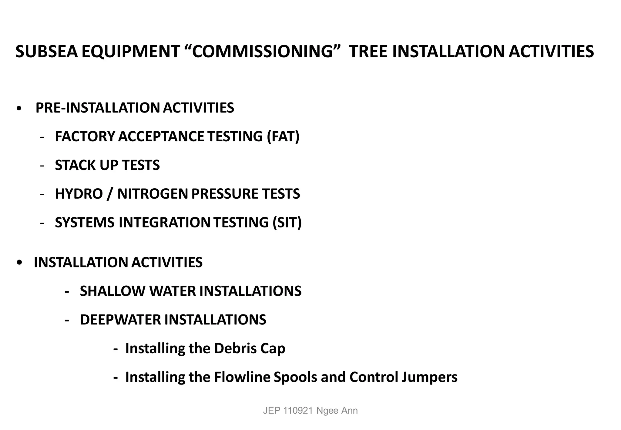 110921 commissioning of offshore installations | PDF