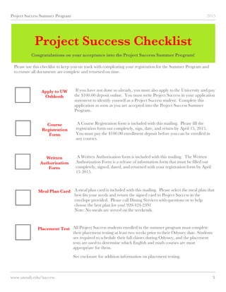 Project Success Summer Program Brochure | PDF