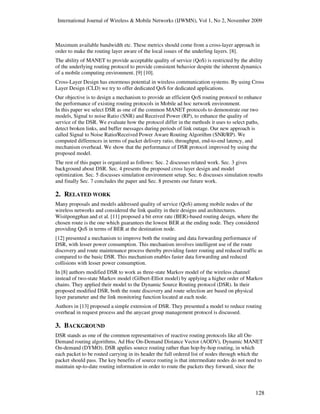 SNR/RP Aware Routing Algorithm: Cross-Layer Design for MANETS | PDF