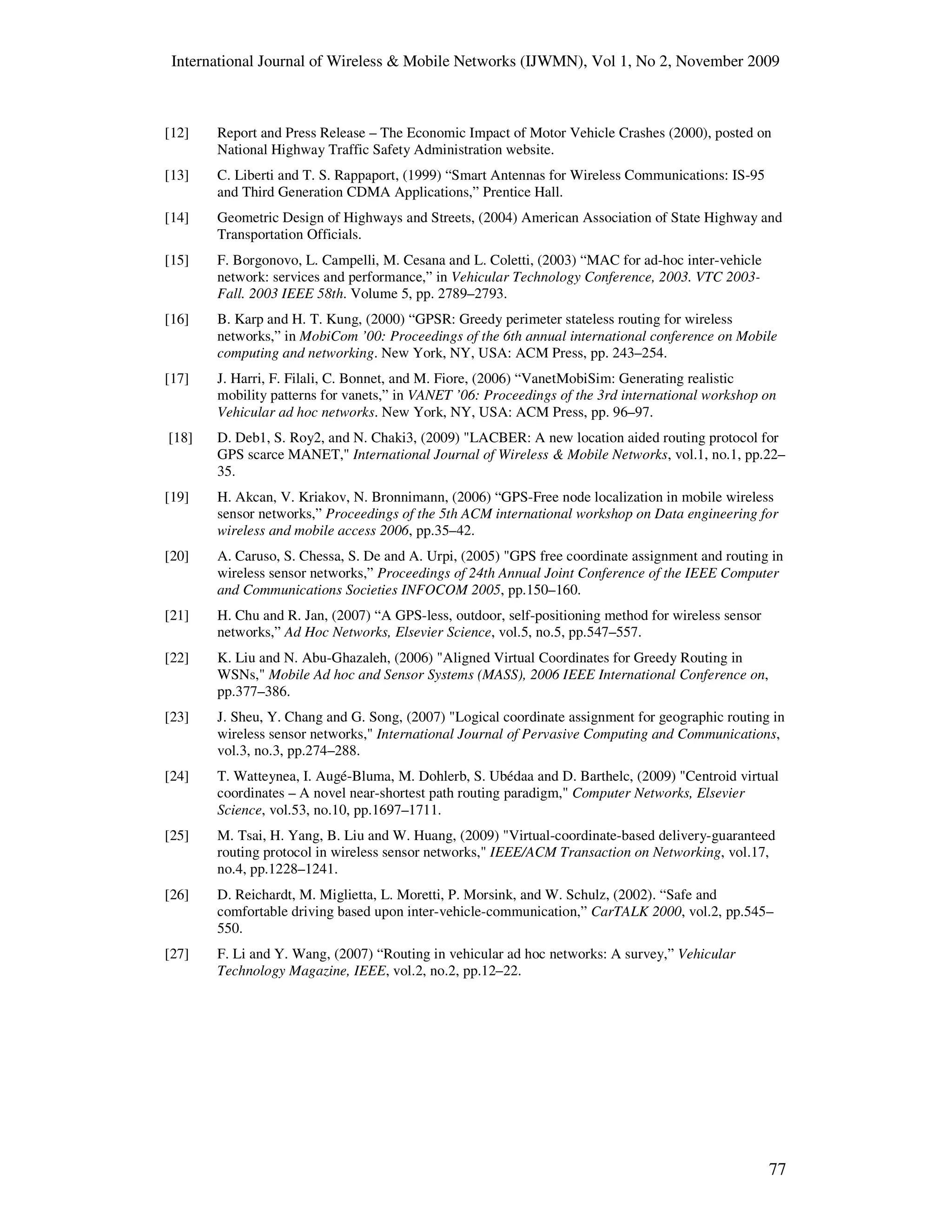Gpsfr Gps Free Routing Protocol For Vehicular Networks With