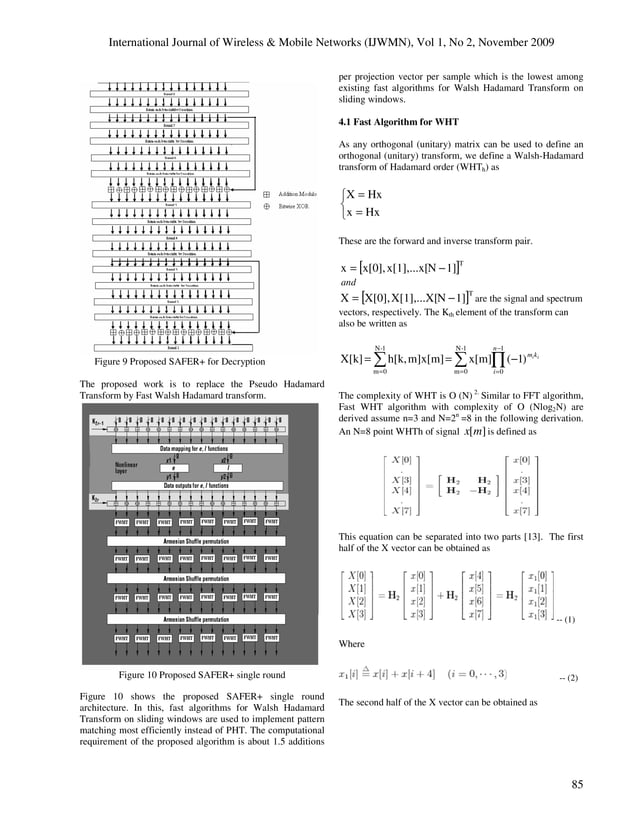 A Proposed SAFER Plus Security algorithm using Fast Walsh Hadamard transform for Bluetooth ...