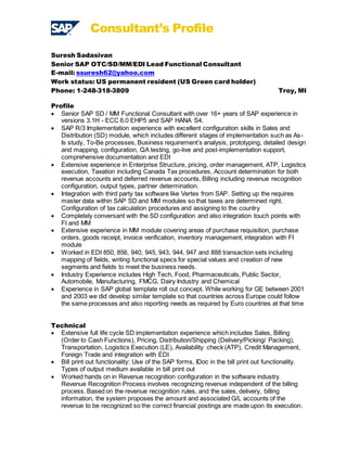 Suresh Sadasivan_SD | DOCX | Business Accounting & Finance | Business