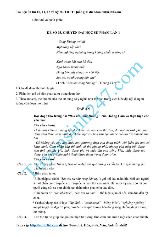 110 bai tap doc hieu chon loc co loi giai chi tiet | PDF