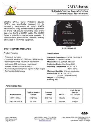Ditek 110C6A Data Sheet | PDF