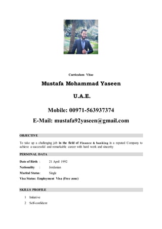 Mustafa CV | DOCX | Consumer Banking | Personal Finance