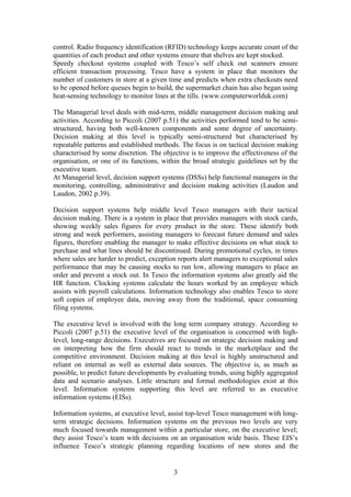 Strategic Information Systems Case Study- Tesco | DOC