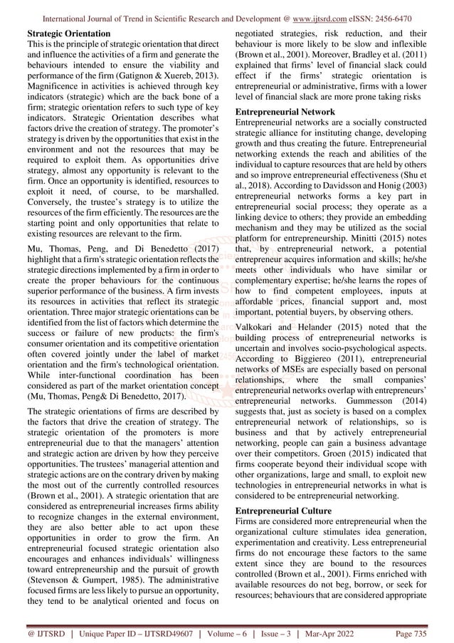 Entrepreneurial Management A Literature Review Pdf