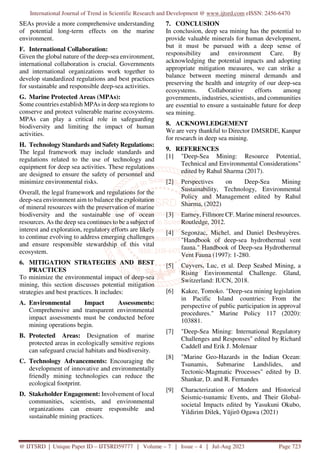 Environmental Impact of Deep Sea Mining A ChatGPT Analysis | PDF