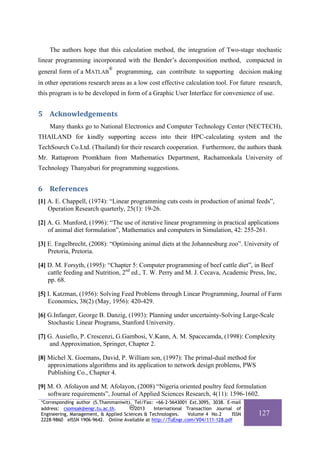 Application of Bender’s Decomposition Solving a Feed–mix Problem among Supply and Demand ...