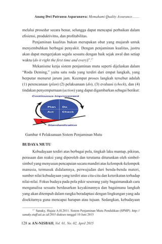 MEMAHAMI QUALITY ANSSURANCE MENJADIKAN BUDAYA MUTU PERGURUAN TINGGI | PDF