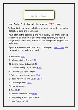 Start learning Photoshop now with this free course | PDF