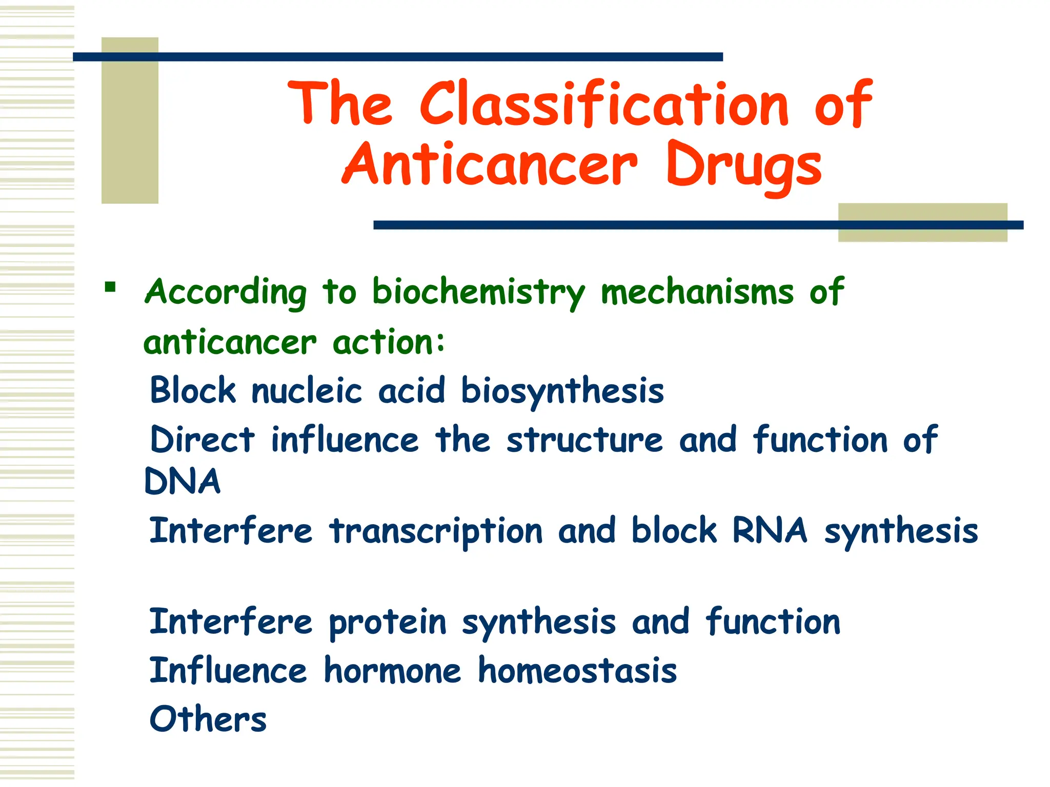 anticancer chemotherapy drugs and classification | PPTX