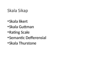 Metodologi penelitian. Pertemuan 6. Skala pengukuran variabel | PPT