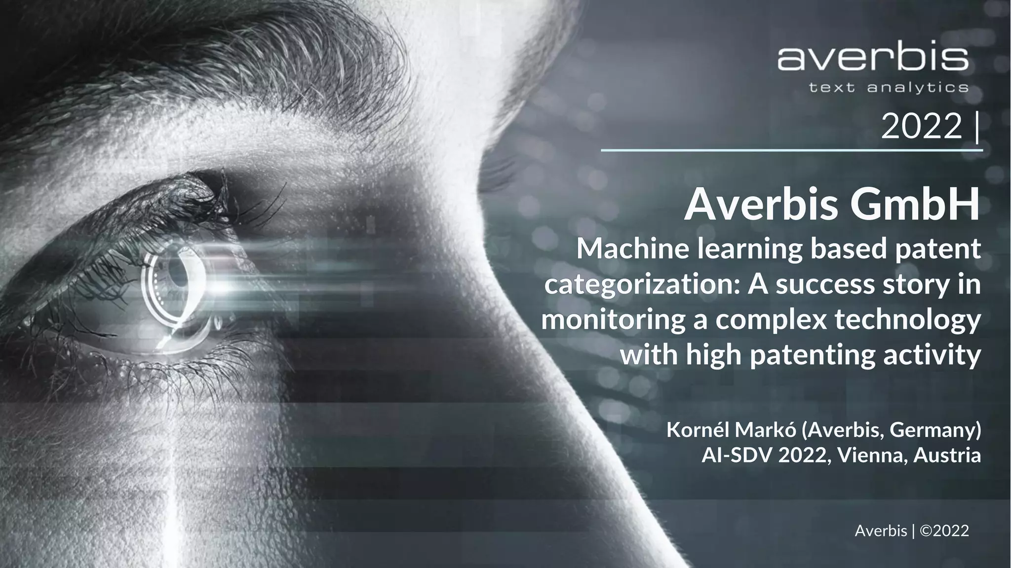 AI-SDV 2022: Machine learning based patent categorization: A success ...