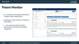 AI-SDV 2022: Machine learning based patent categorization: A success ...