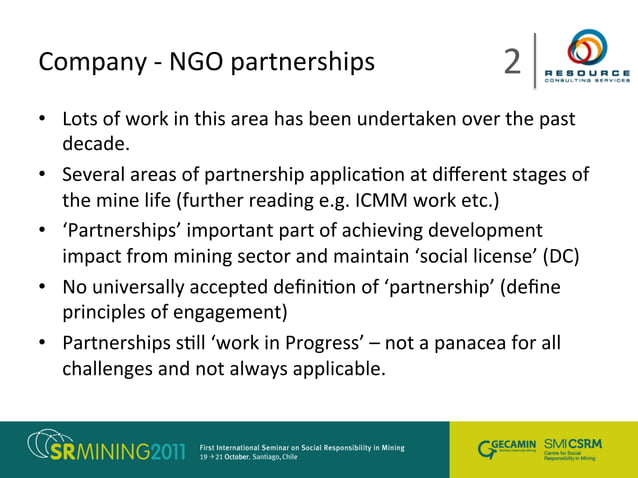 Can mining company - NGO partnerships make corporate social ...