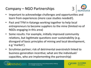 Can mining company - NGO partnerships make corporate social ...