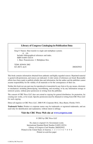 Heat Transfer In Single And Multiphase Systems The Crc Press Series In ...