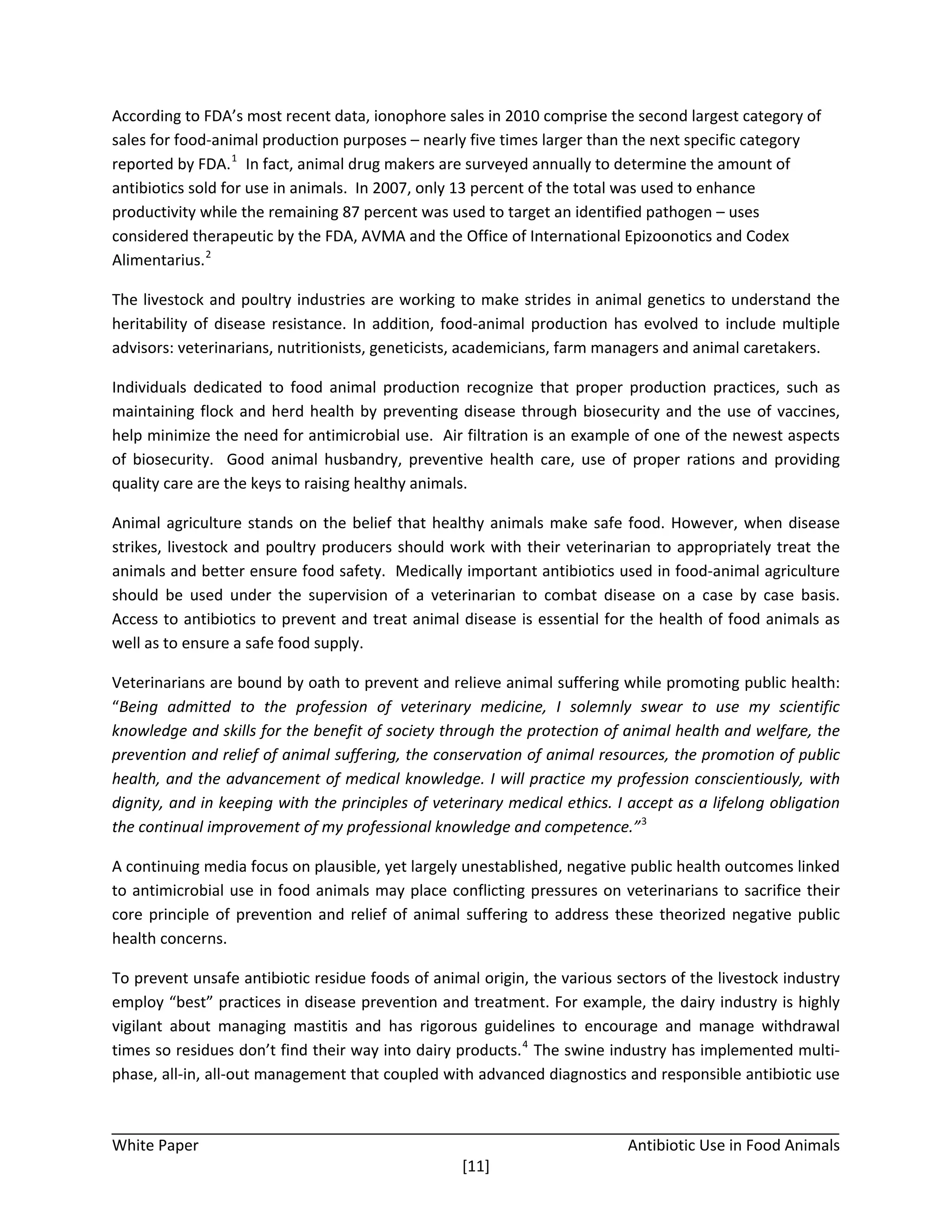 Antibiotic Use in Food Animals | PDF