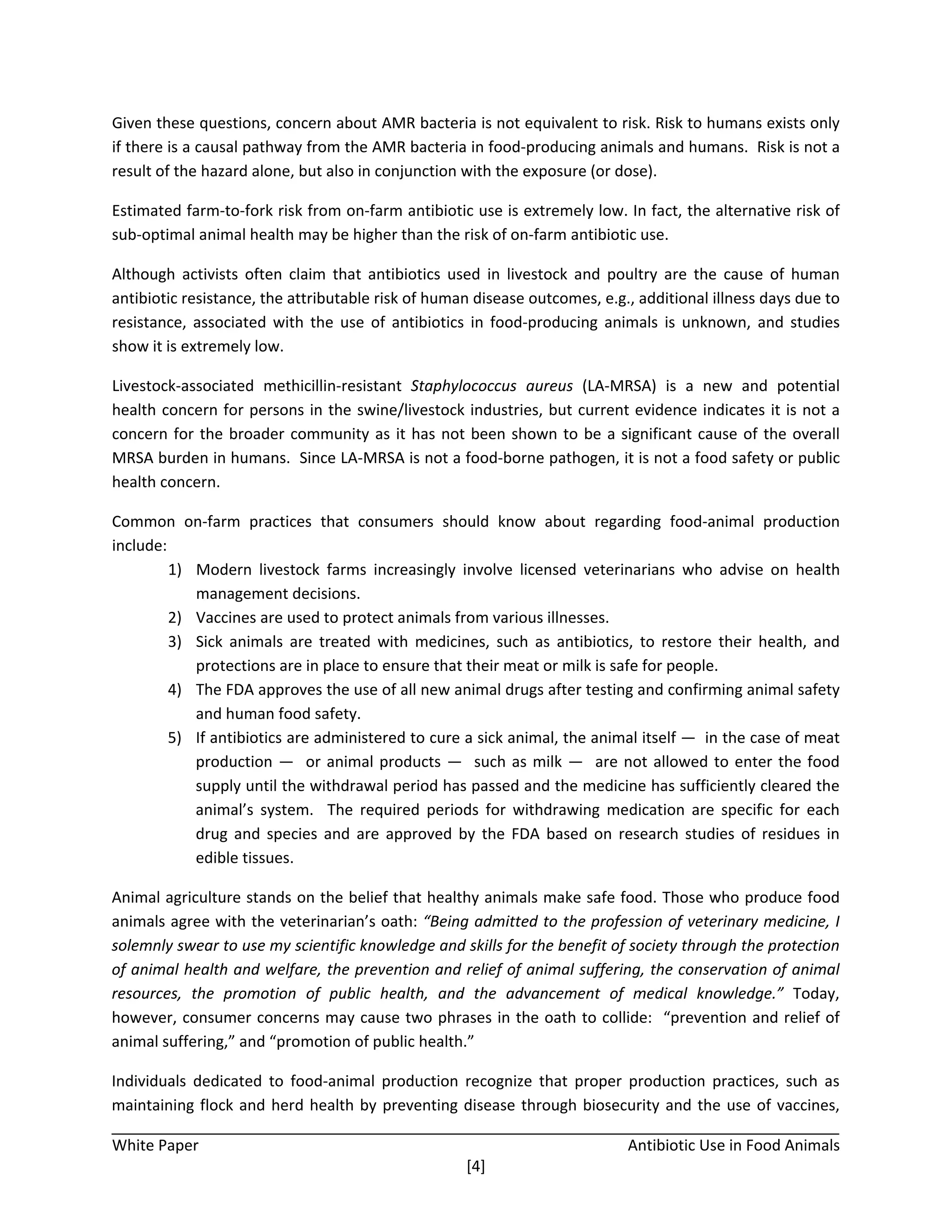 Antibiotic Use in Food Animals | PDF