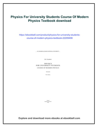 Physics For University Students Course Of Modern Physics Textbook | PDF