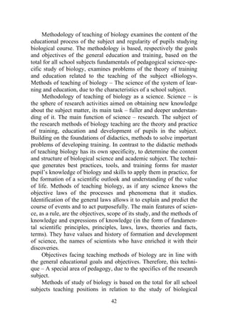 Methods Of Teaching Biology Educationalmethodical Manual | PDF