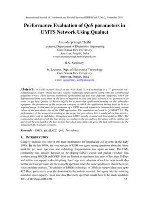 Performance Evaluation of QoS parameters in UMTS Network Using Qualnet | PDF