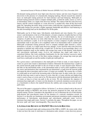 PERFORMANCE COMPARISON OF LINK, NODE AND ZONE DISJOINT MULTI-PATH ...