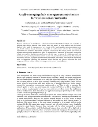 A self-managing fault management mechanism for wireless sensor networks | PDF | Internet of ...