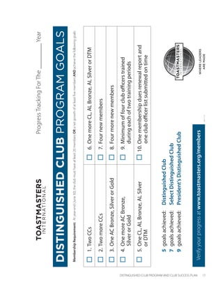Distinguished Club Program & Club Success Plan | PDF