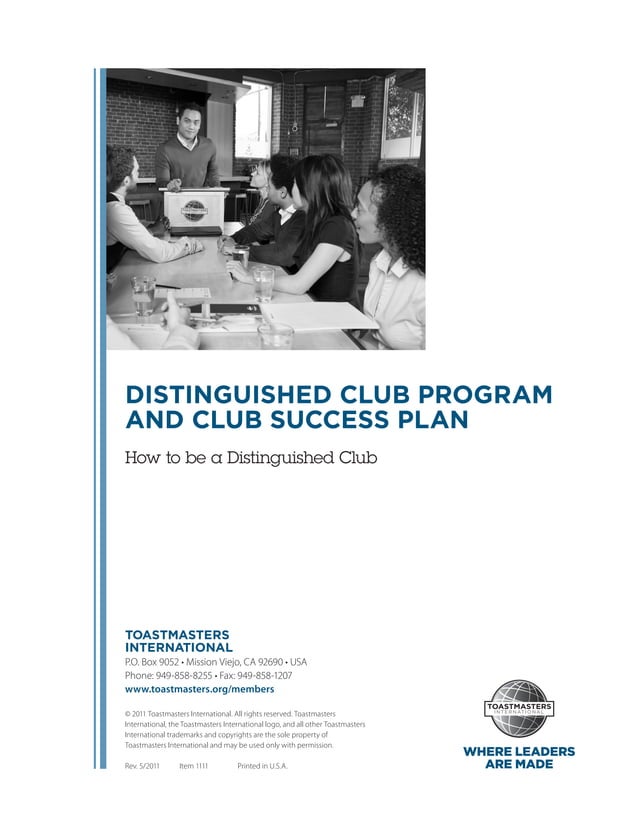 Distinguished Club Program & Club Success Plan | PDF