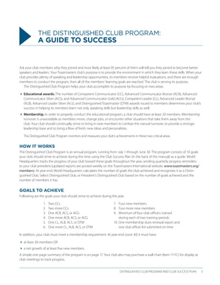 Distinguished Club Program & Club Success Plan | PDF