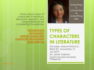 Types of Character in Literature | PPTX | Fiction | Books and Literature