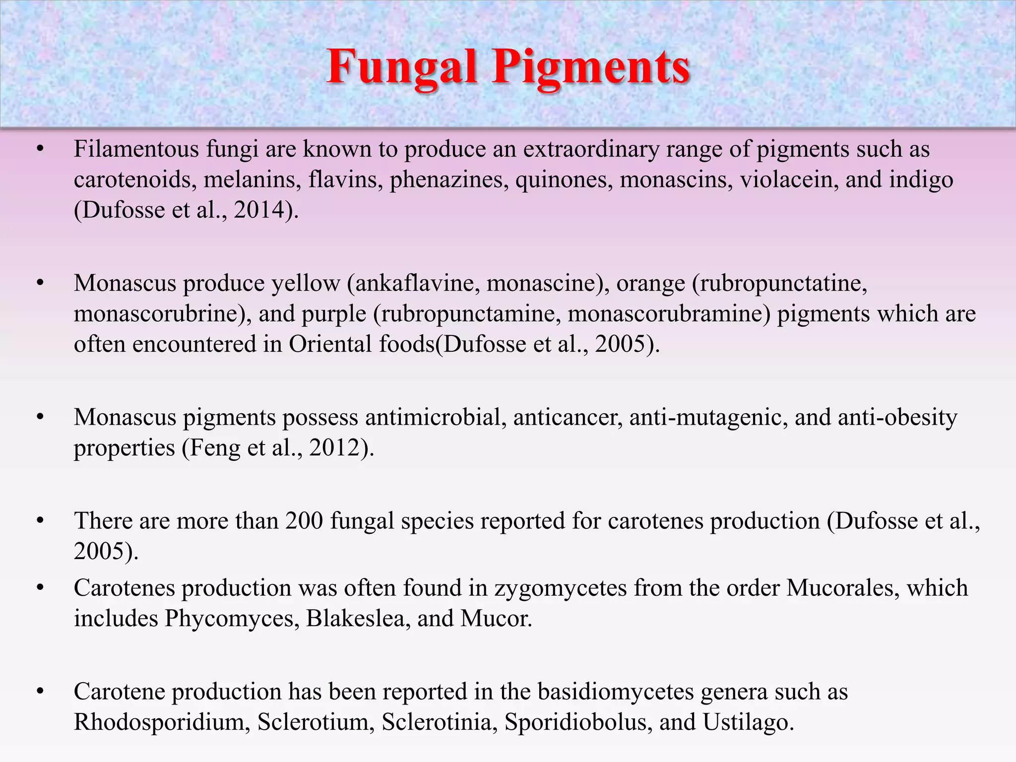 Wide spectrum applications of Bacterial and Fungal pigments | PPTX