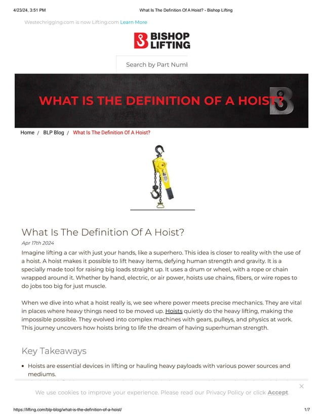 What Is The Definition Of A Hoist?...... | PDF
