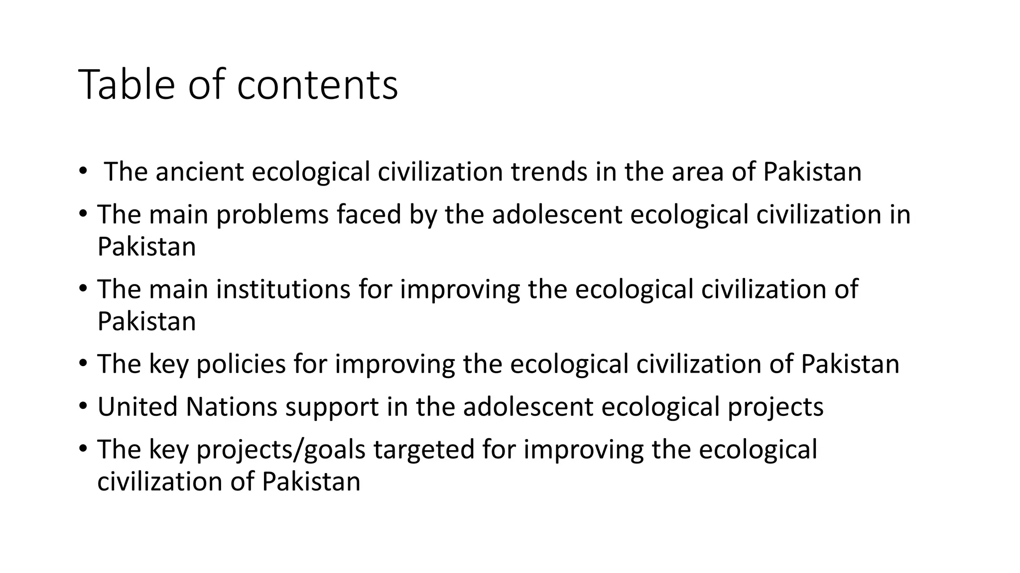 ecological civilization in pakistan through MEP | PPTX