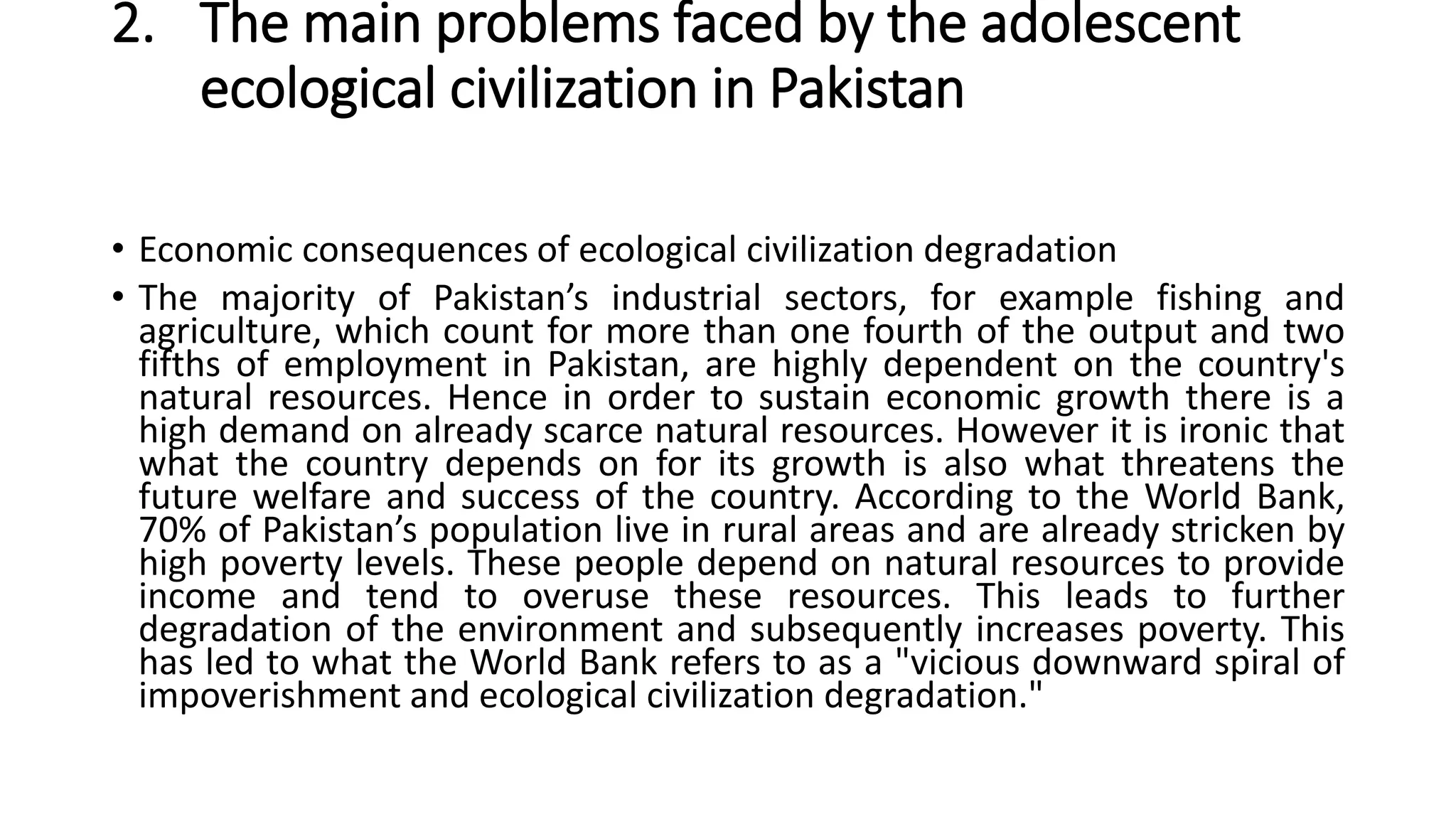 ecological civilization in pakistan through MEP | PPTX