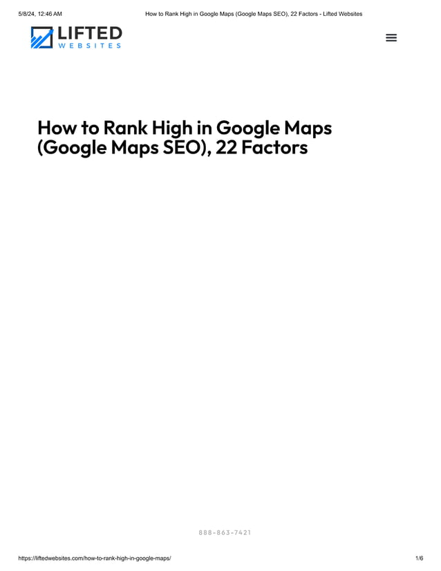 How to Rank High in Google Maps (Google Maps SEO), 22 Factors - Lifted ...