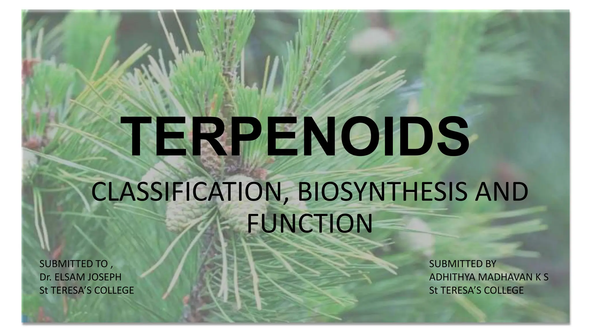 Terpenoids: types, biosynthesis and functions. | PPTX