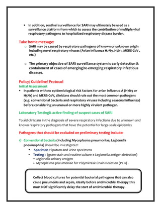 Clinical case Management Of Severe Acute Respiratory Infection SARI | PDF