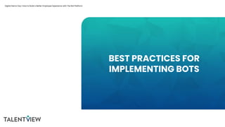 Digital Demo Day: How to Build a Better Employee Experience with The Bot Platform | PDF | Web ...