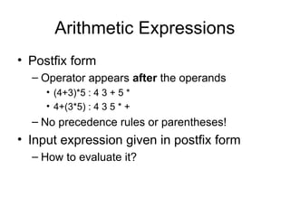 Arithmetic notation conversion infix to1 | PPT